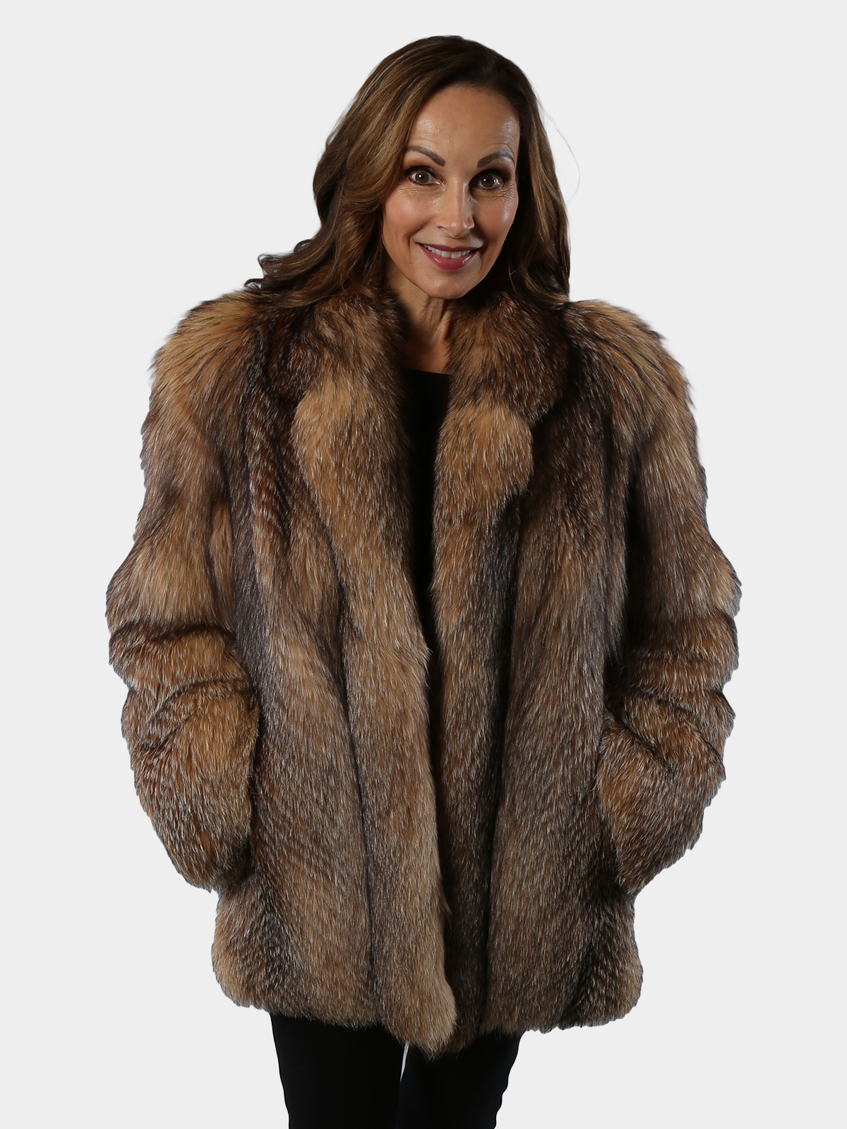 Crystal Fox Fur Jacket Womens Small Estate Furs