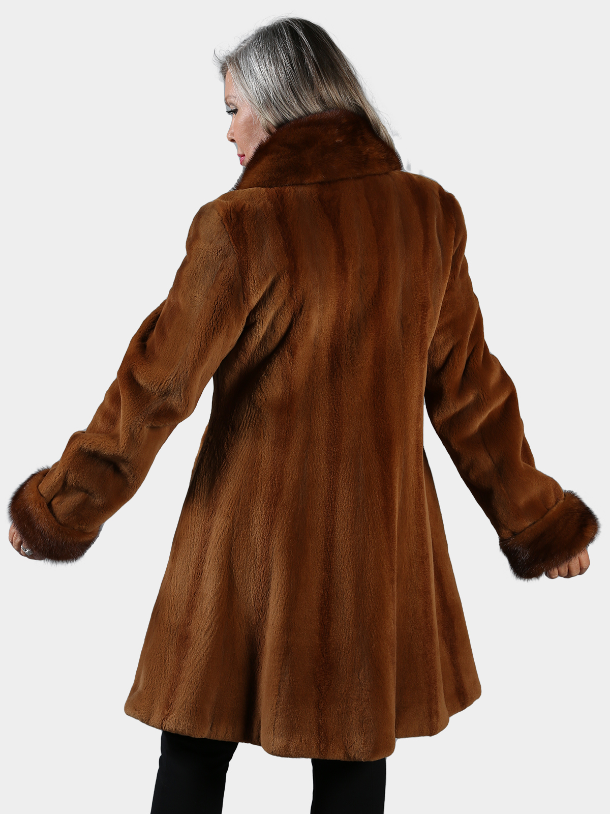 Womans Whiskey Sheared Mink Fur Stroller Estate Furs