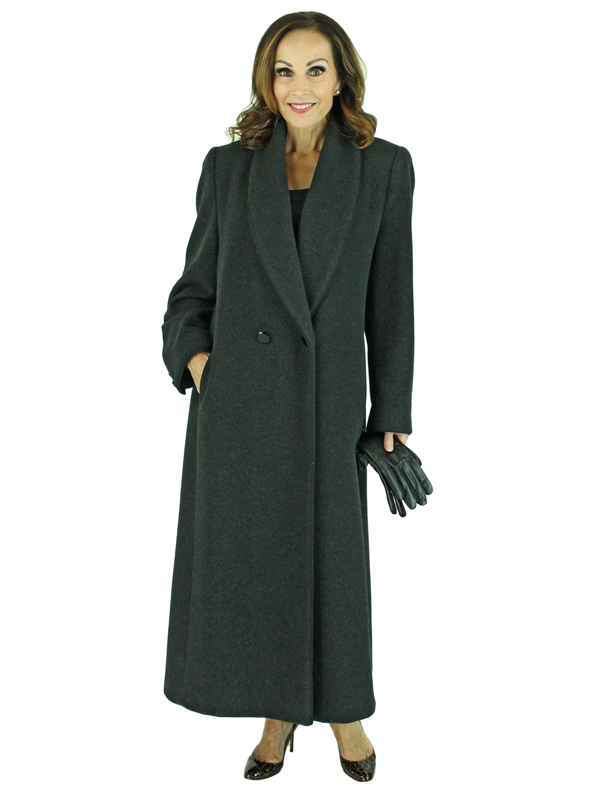 Black Loro Piana Cashmere Wool Coat Womens Wool Coat Medium