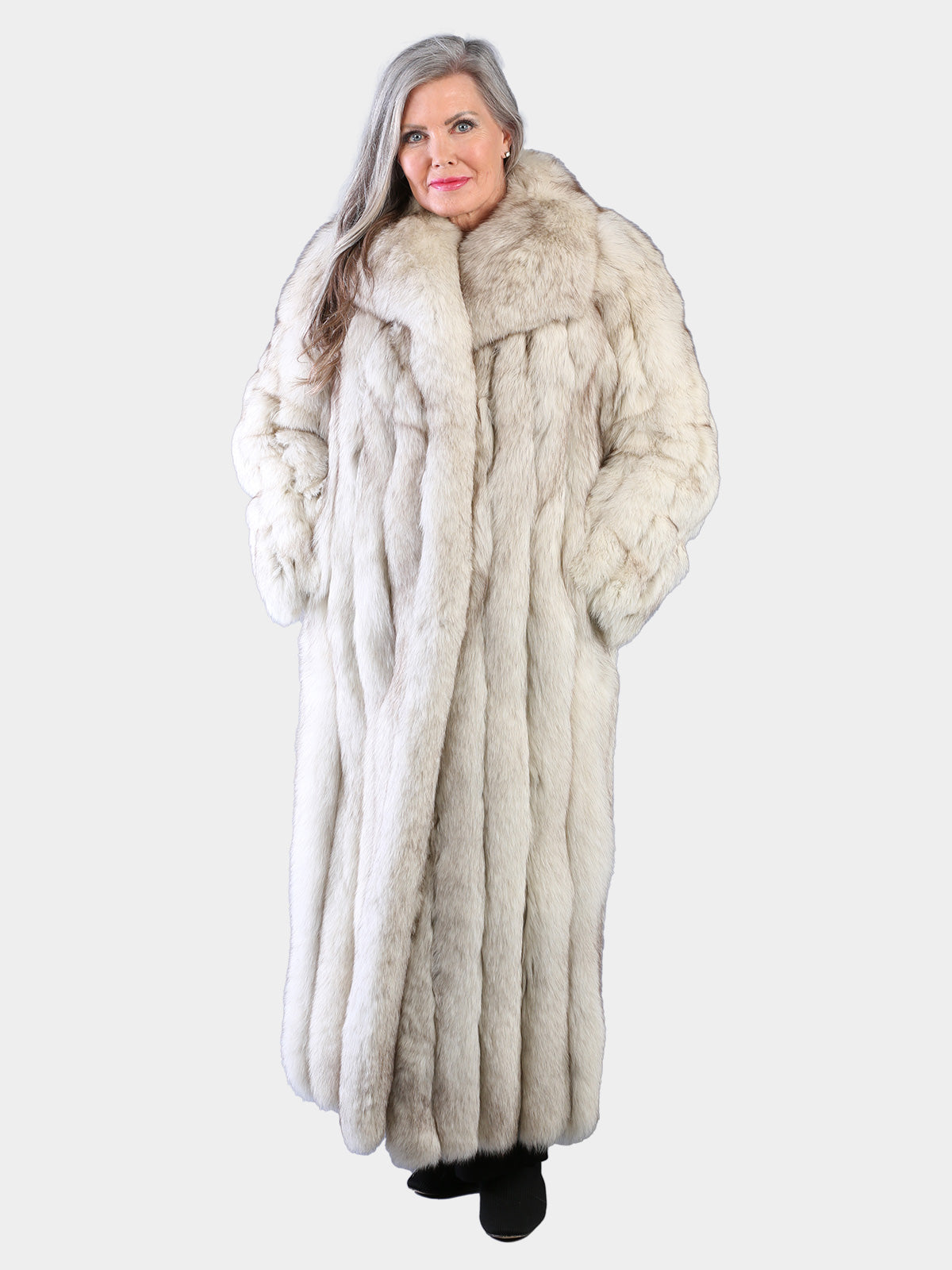 Woman's Natural Blue Fox Fur Coat