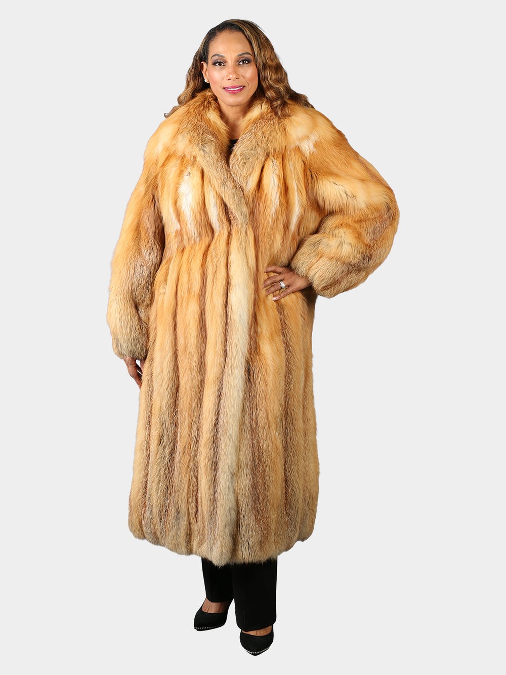 Woman's Natural Red Fox Fur Coat